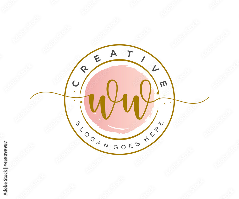 initial WW Feminine logo beauty monogram and elegant logo design ...