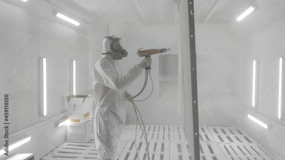 Powder coating of metal products. Industrial painting metal powder ...