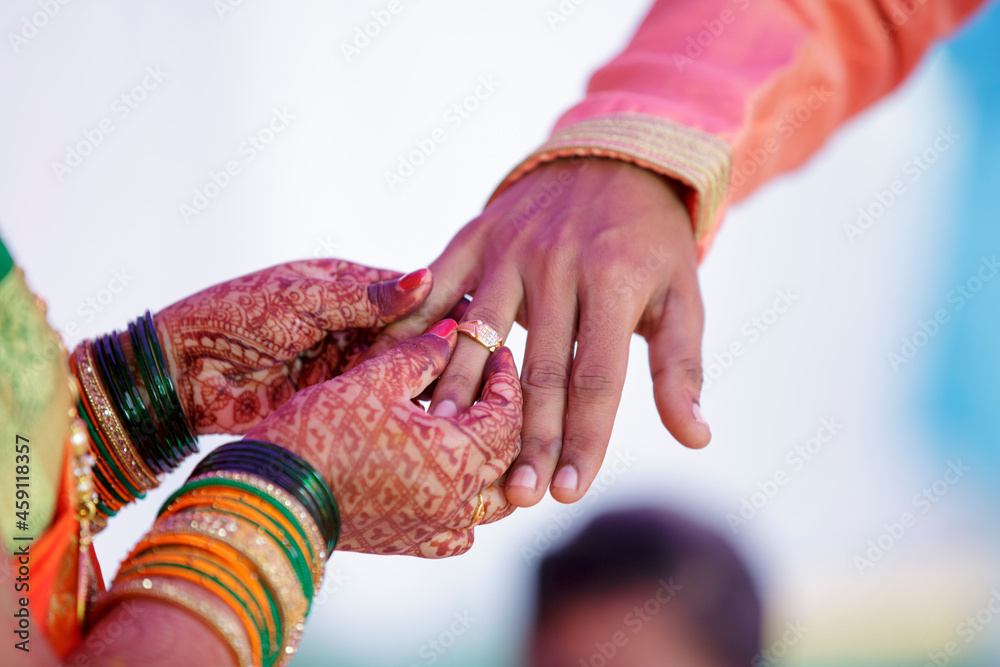 Indian engagement ceremony ,traditional Hindu ceremony Stock Photo ...