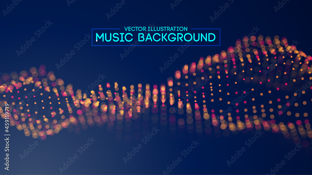 Music Background Blue abstract futuristic background. Future technology ...