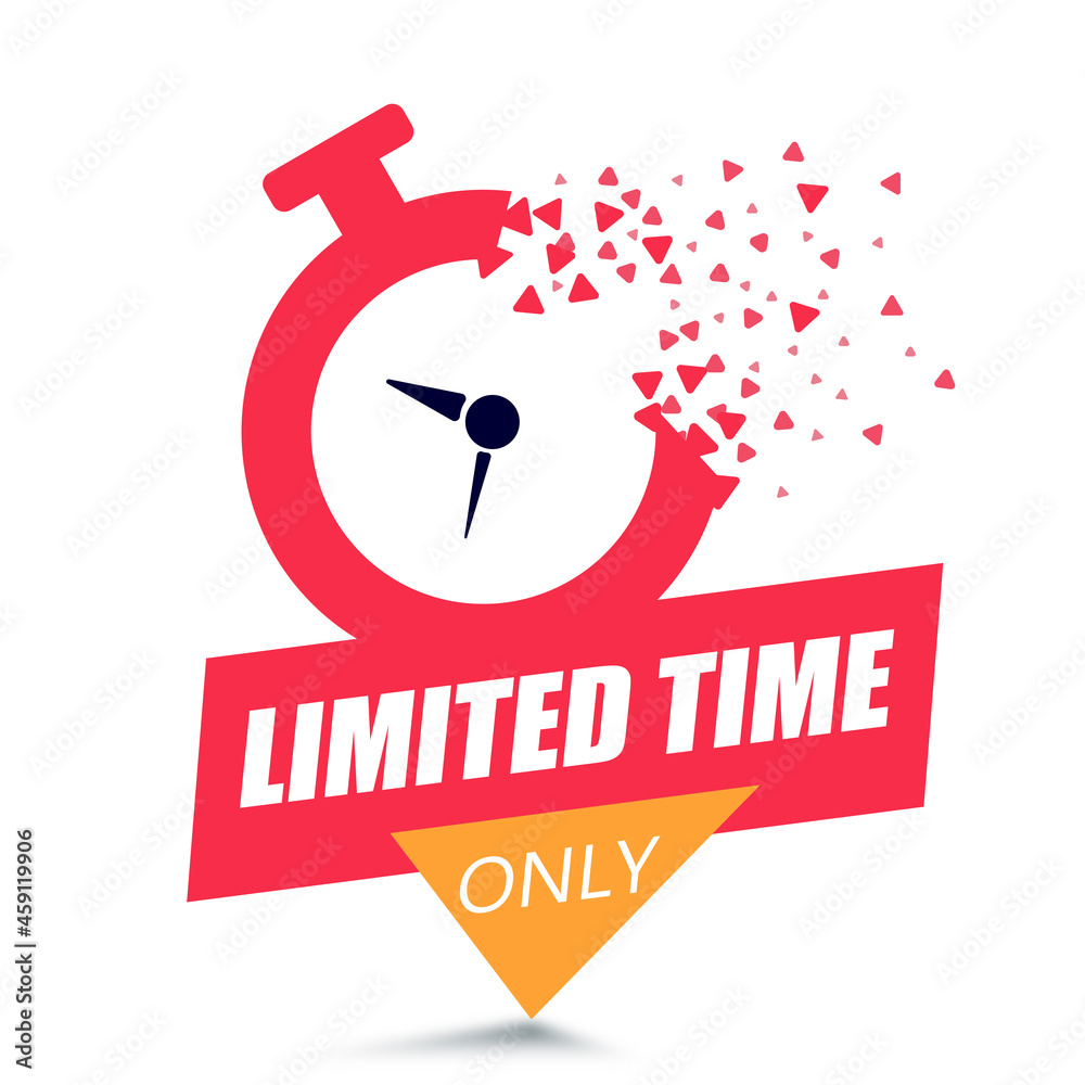 limited time only. Vector illustration red Limited Offer Banner With ...