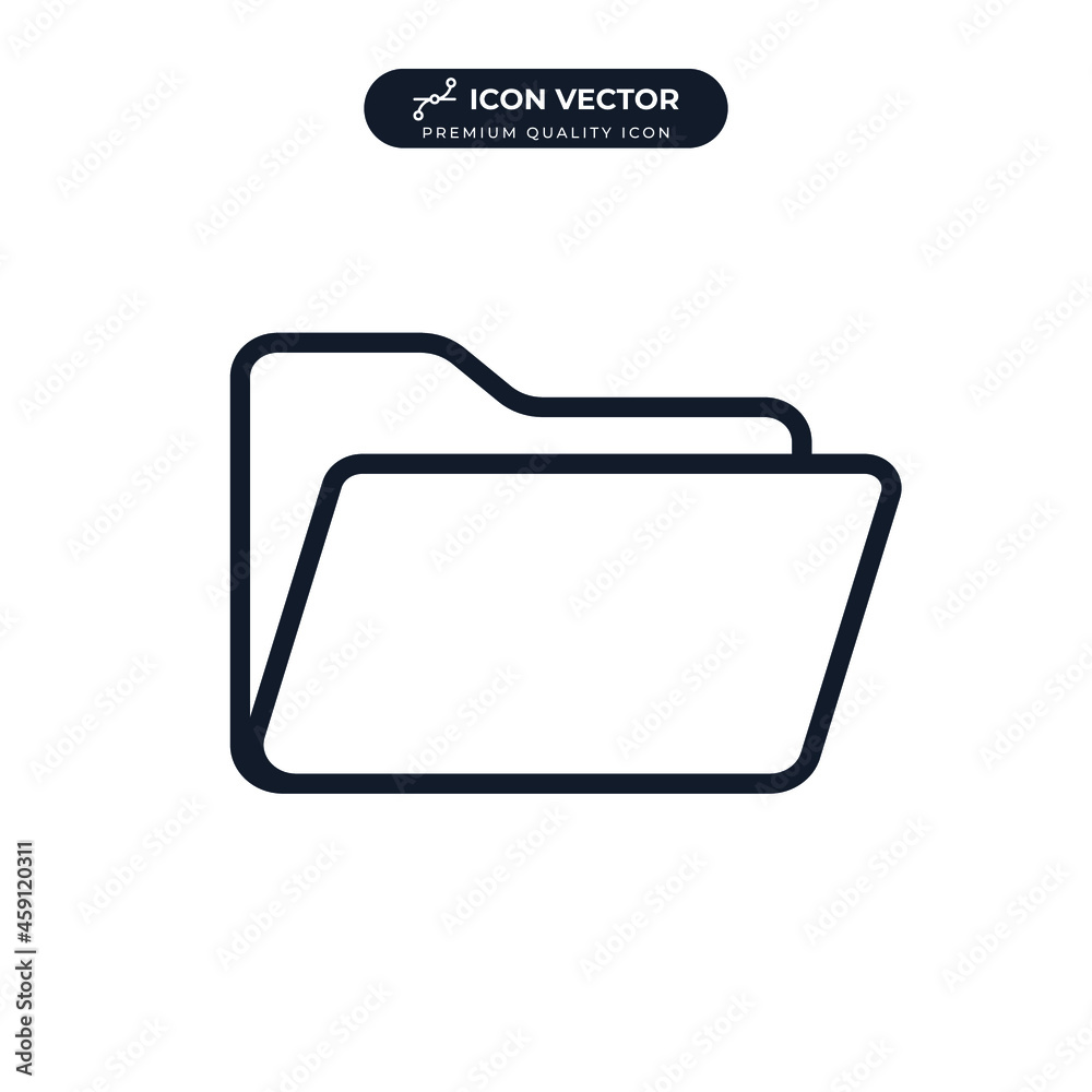 Folder icon symbol template for graphic and web design collection logo ...