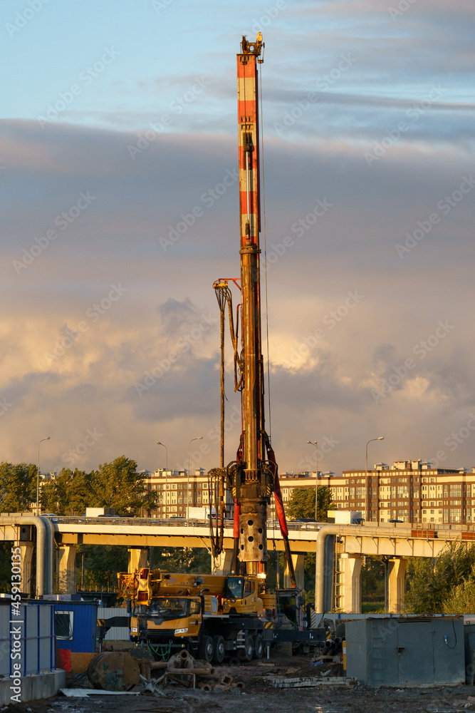 Machine for boring earth at construction site of the Eastern High Speed ...