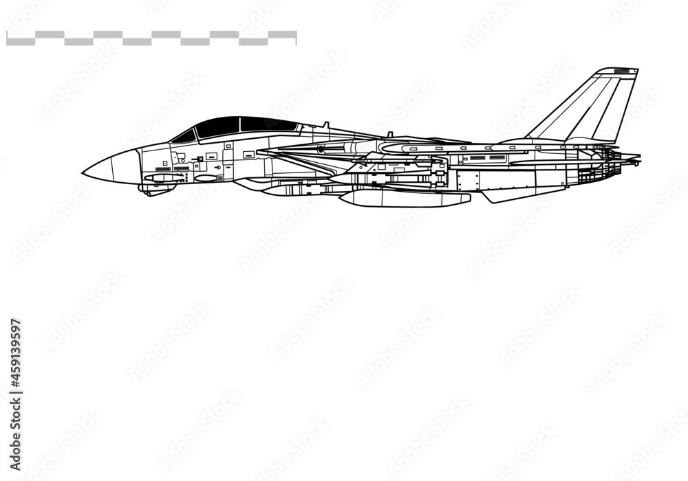 Grumman F-14 Tomcat with AIM-54 Phoenix missiles, Alex Foto, Poster ...