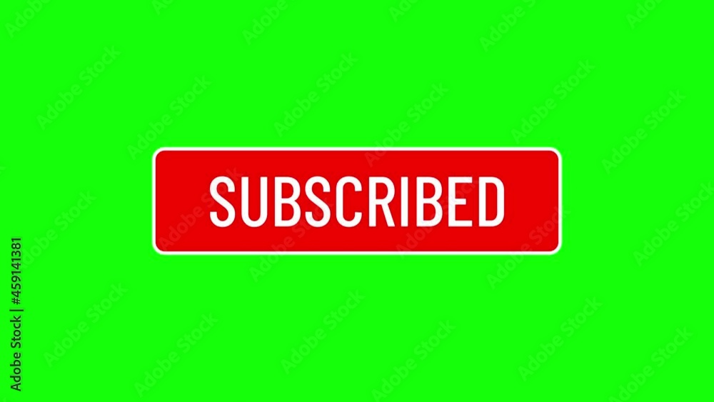 Motion graphic video. Subscribe button animation on green chroma key ...