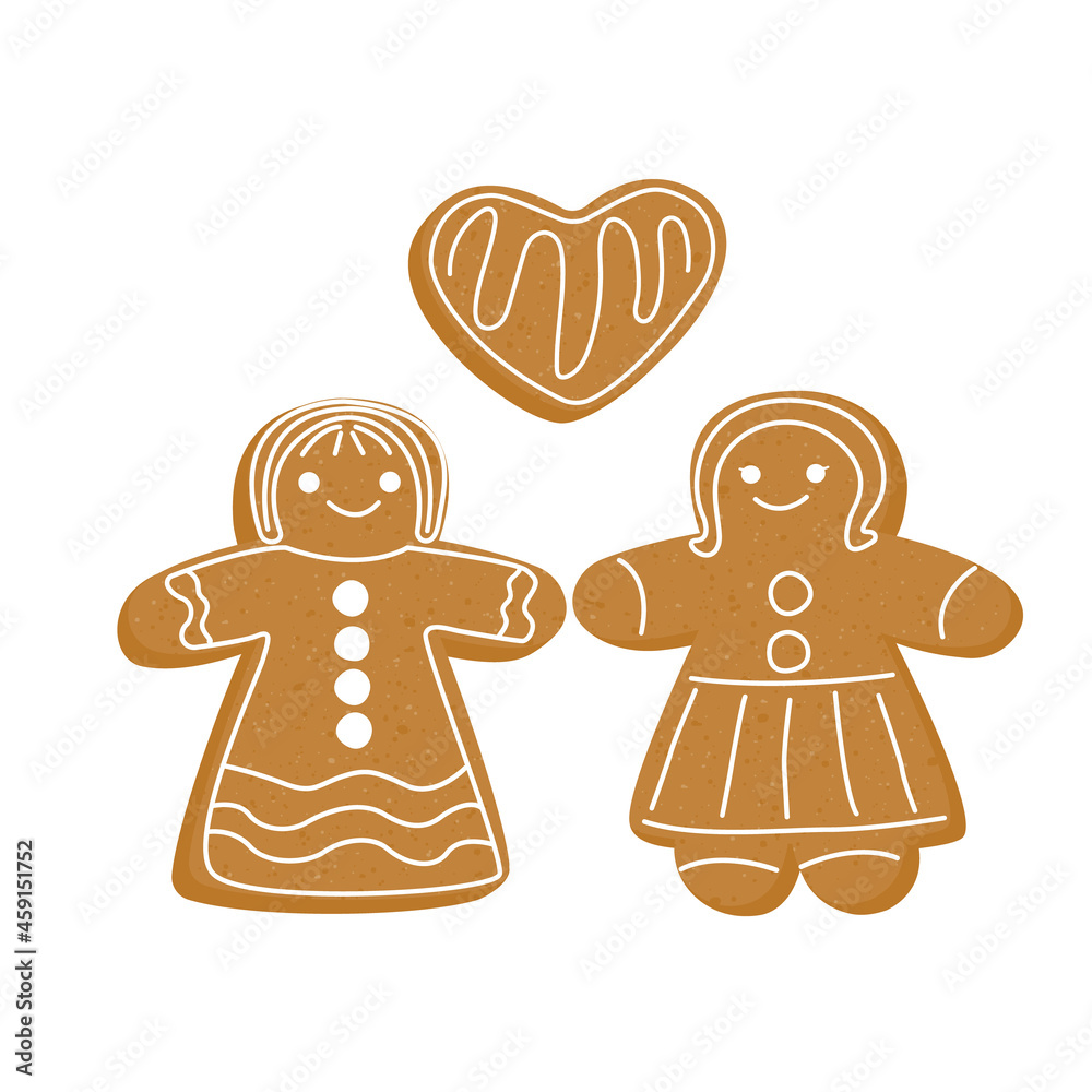 Christmas gingerbread man. LGBT symbol, lesbian couple, homosexual ...