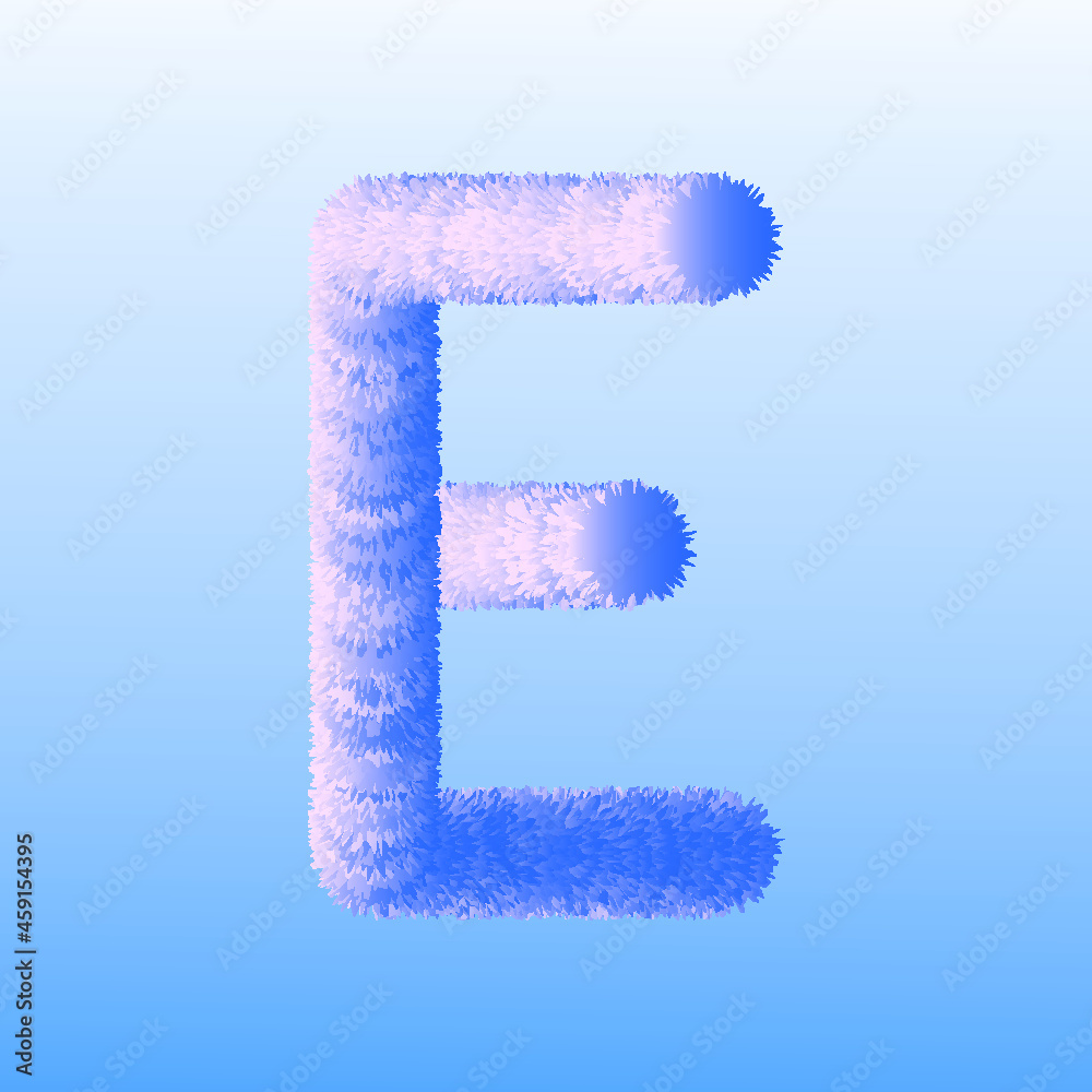 3d illustration of alphabets and number, Alphabetic font E made of Real ...