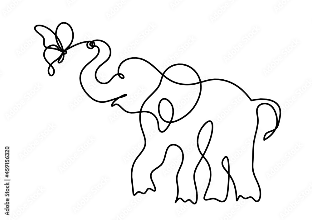 Abstract Elephant Drawing