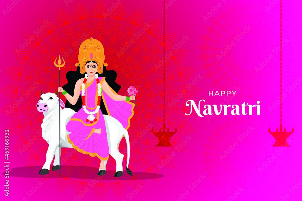 Happy Navratri wishes, concept art of Navratri, illustration of 9 ...