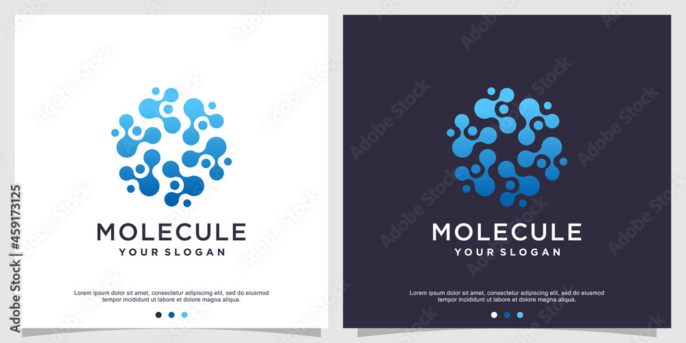 Molecule logo design template Premium Vector Stock Vector | Adobe Stock