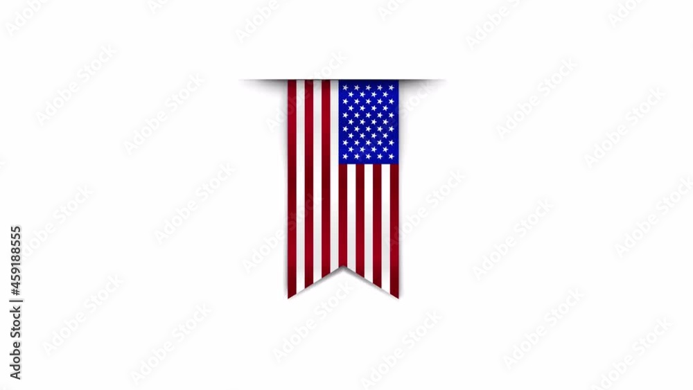 Realistic USA flag. Animated vertical banner of the USA flag. Alpha ...