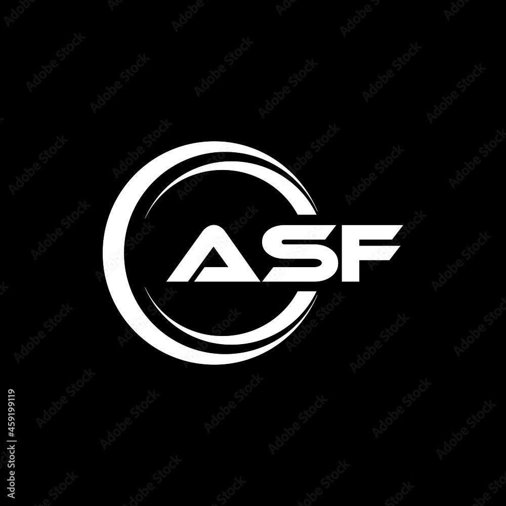 ASF letter logo design with black background in illustrator, vector ...