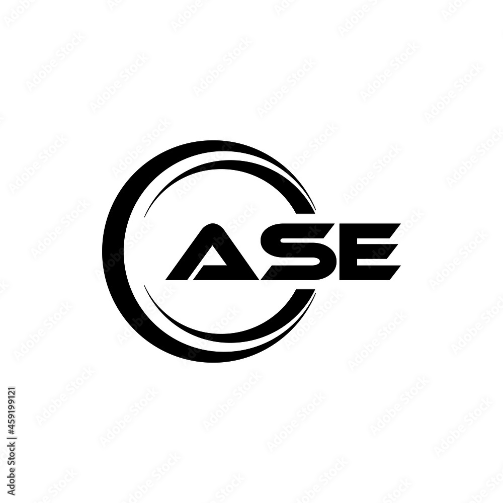 ASE letter logo design with white background in illustrator, vector ...