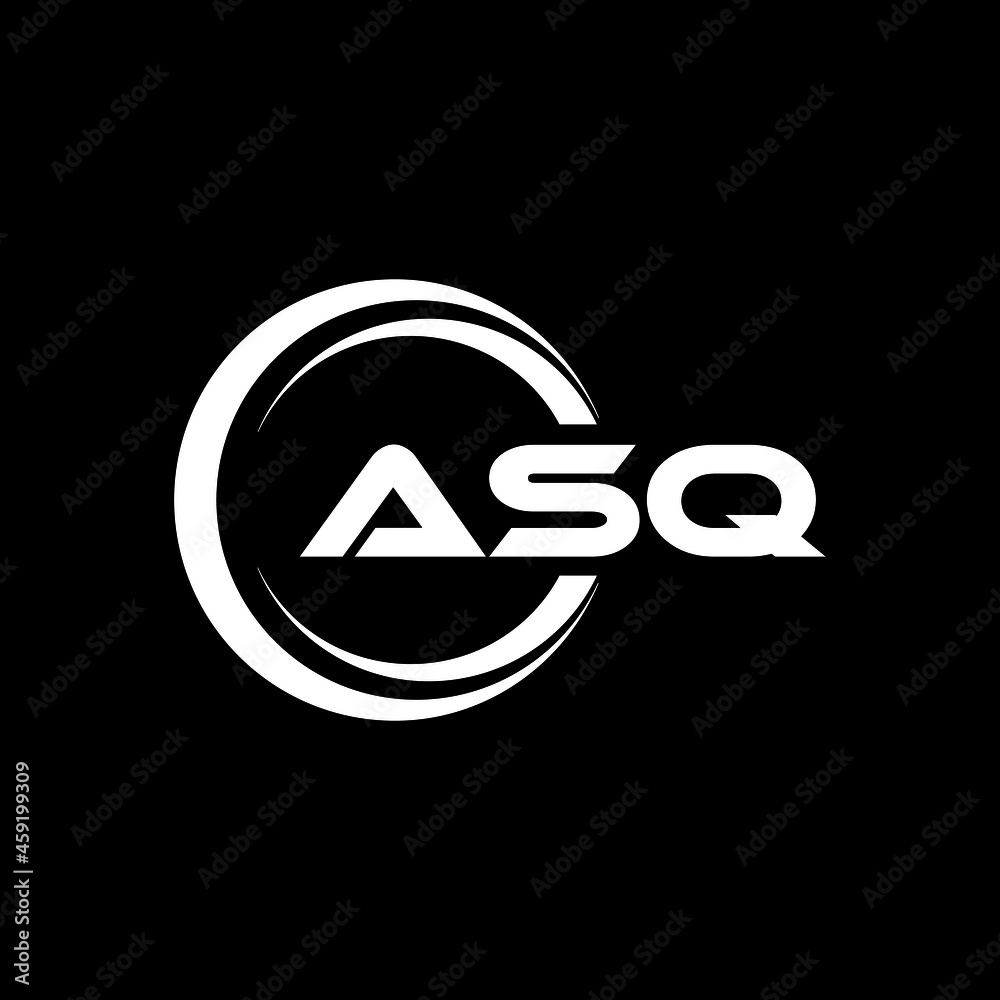 ASQ letter logo design with black background in illustrator, vector ...
