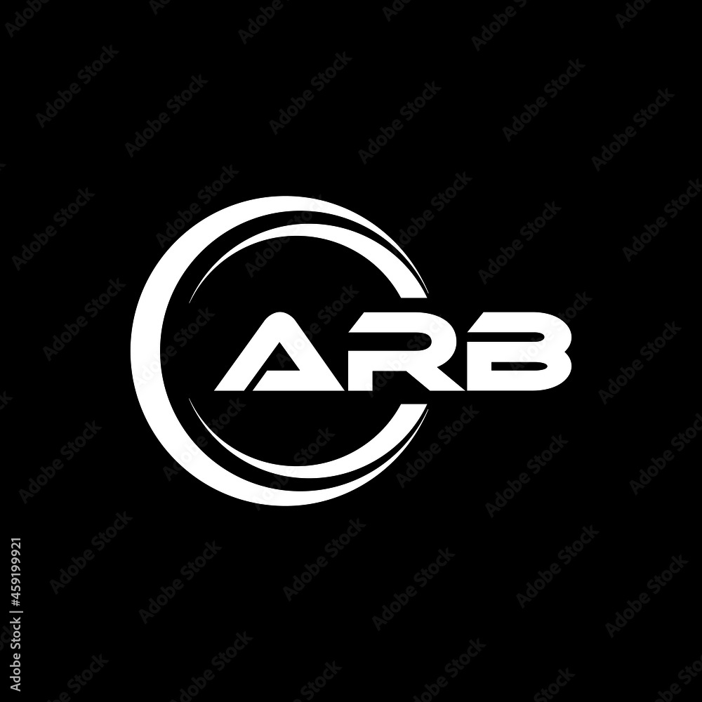 Vecteur Stock ARB letter logo design with black background in ...