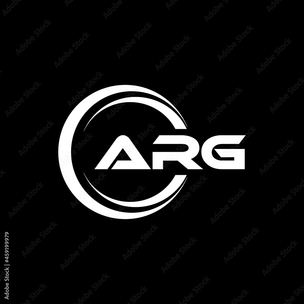 ARG letter logo design with black background in illustrator, vector ...
