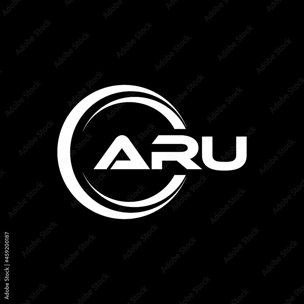 ARU letter logo design with black background in illustrator, vector ...
