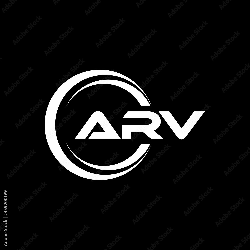 ARV letter logo design with black background in illustrator, vector ...