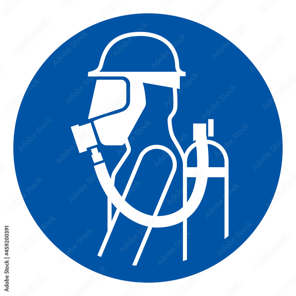 Wear Breathing Apparatus Must Be Worn In This Area Symbol Sign,Vector ...