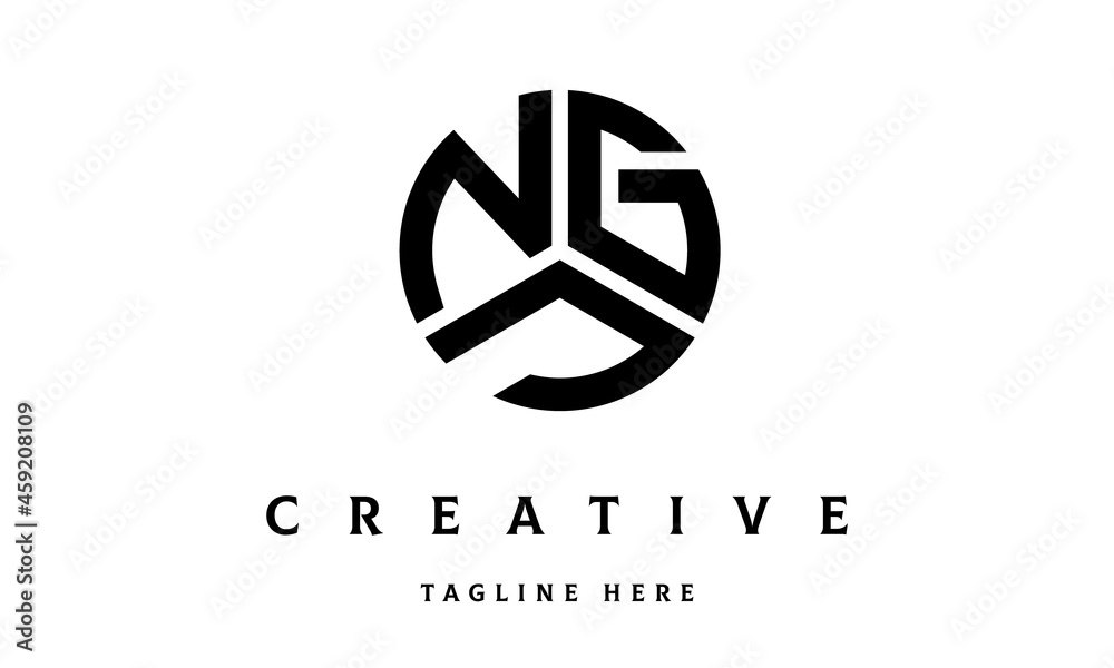 NGJ circle three letter logo vector Stock Vector | Adobe Stock