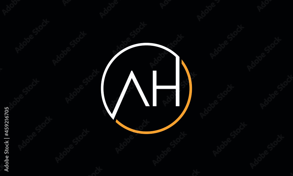 AH, HA Abstract letters logo Monogram Stock Vector | Adobe Stock