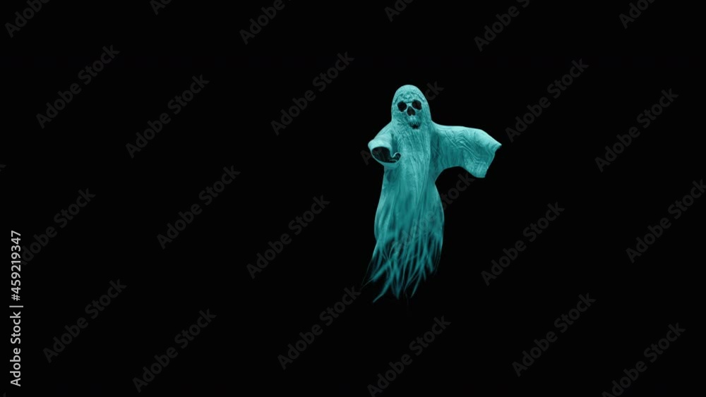 Halloween day. Ghost character bone dancing. 3d rendering, realistic ...