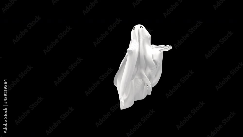 Halloween day. Ghost character bone dancing. 3d rendering, realistic ...
