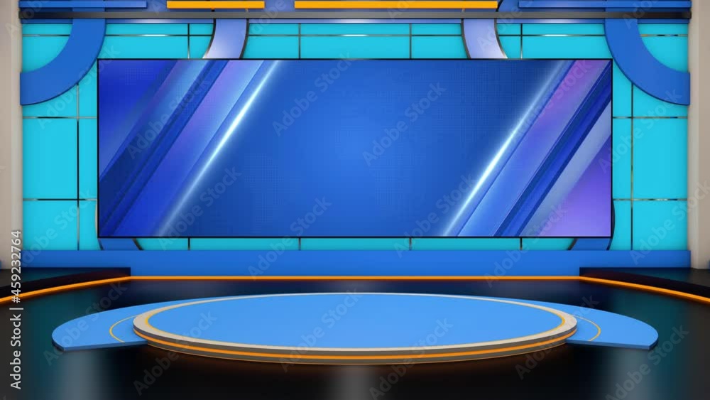 Virtual studio set.news studios background.3D render Virtual studio ...