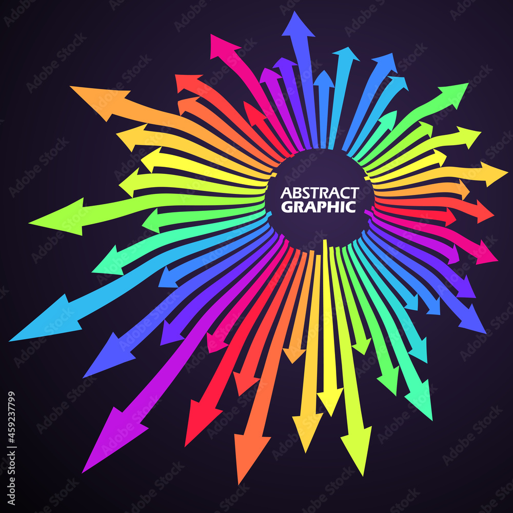 Colorful arrows that extend in a wavy shape, growth meaning. Stock ...