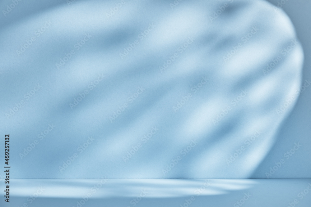 Backdrop for product presentation. Blue background with drop shadows ...