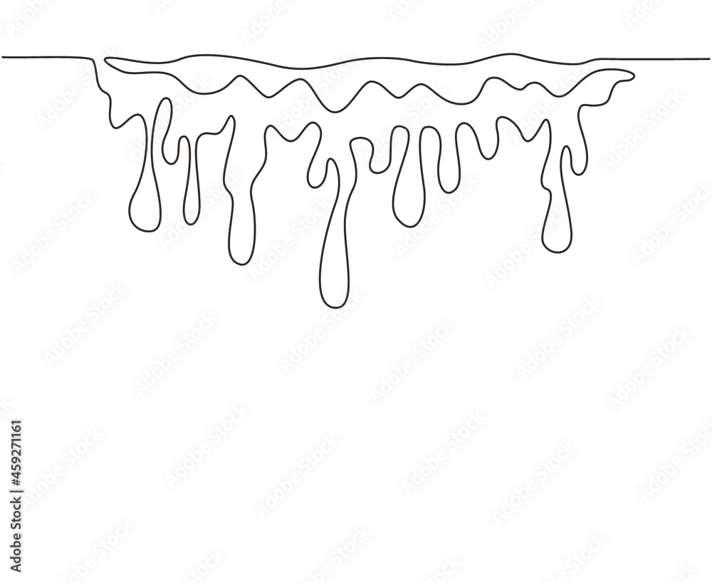 Continuous one line drawing liquid drop. Water blot, splashes, blobs ...