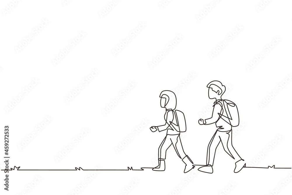 Kids Walking In A Line