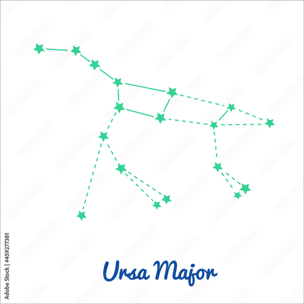 Constellation Ursa Major or Big Dipper, Part of full constellation ...