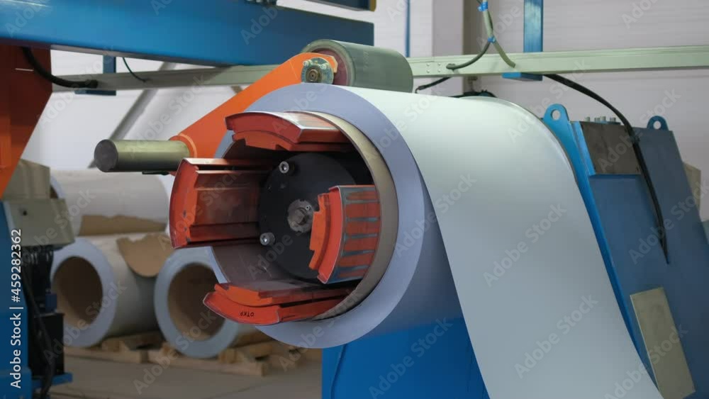 Vídeo do Stock: Production line of metal profile at modern metalwork ...