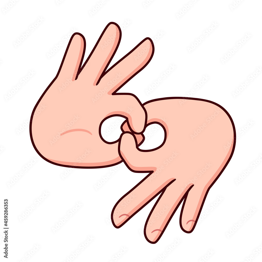 ASL sign Connect hand gesture vector de Stock | Adobe Stock