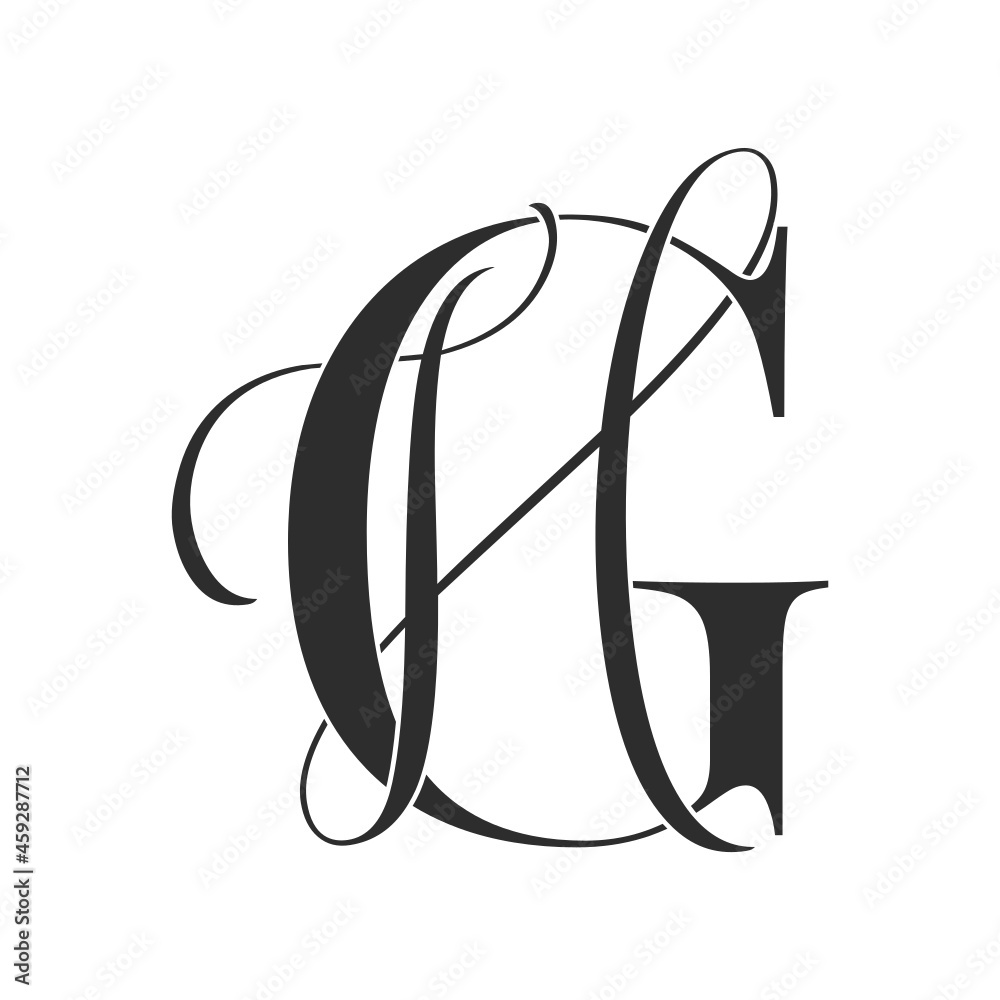 gh,hg, monogram logo. Calligraphic signature icon. Wedding Logo ...