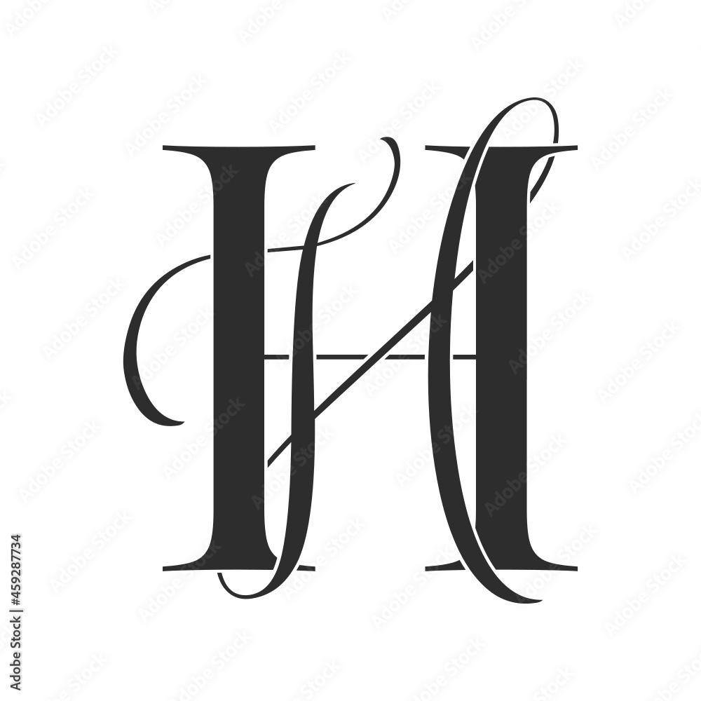 hh,hh, monogram logo. Calligraphic signature icon. Wedding Logo ...