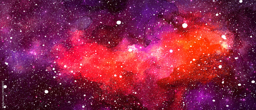 Vector cosmic illustration. Beautiful colorful space background ...
