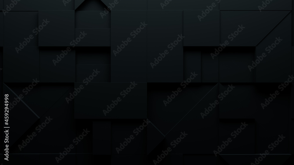 Collection of Black 3D Blocks neatly organized to make a wall ...