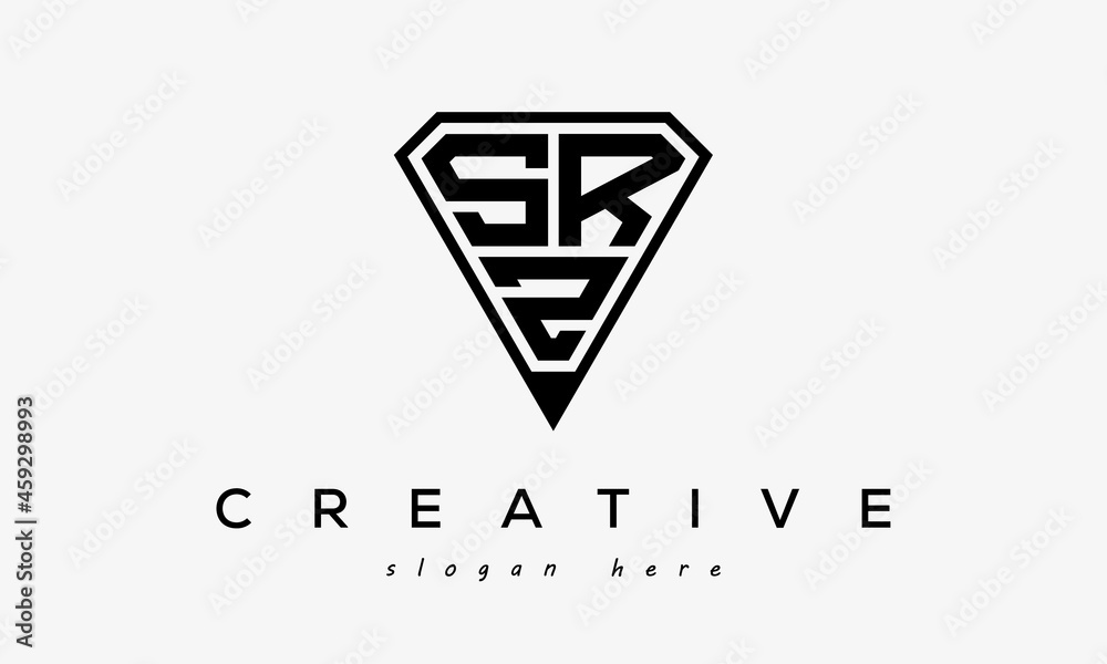 initial letters logo SRZ black monogram diamond pentagon shape with ...
