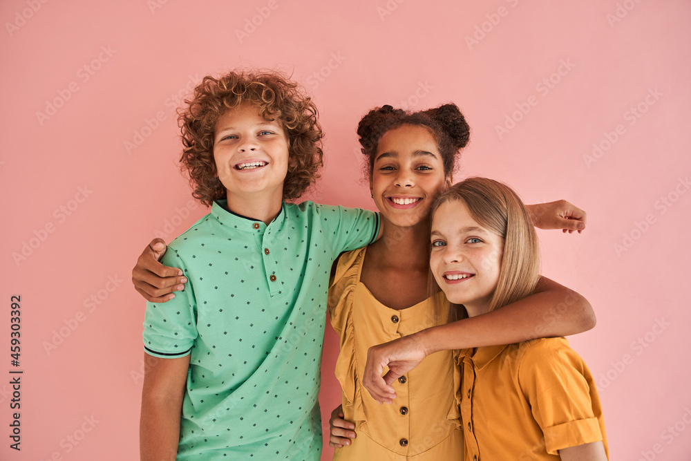 Three Friends Hugging