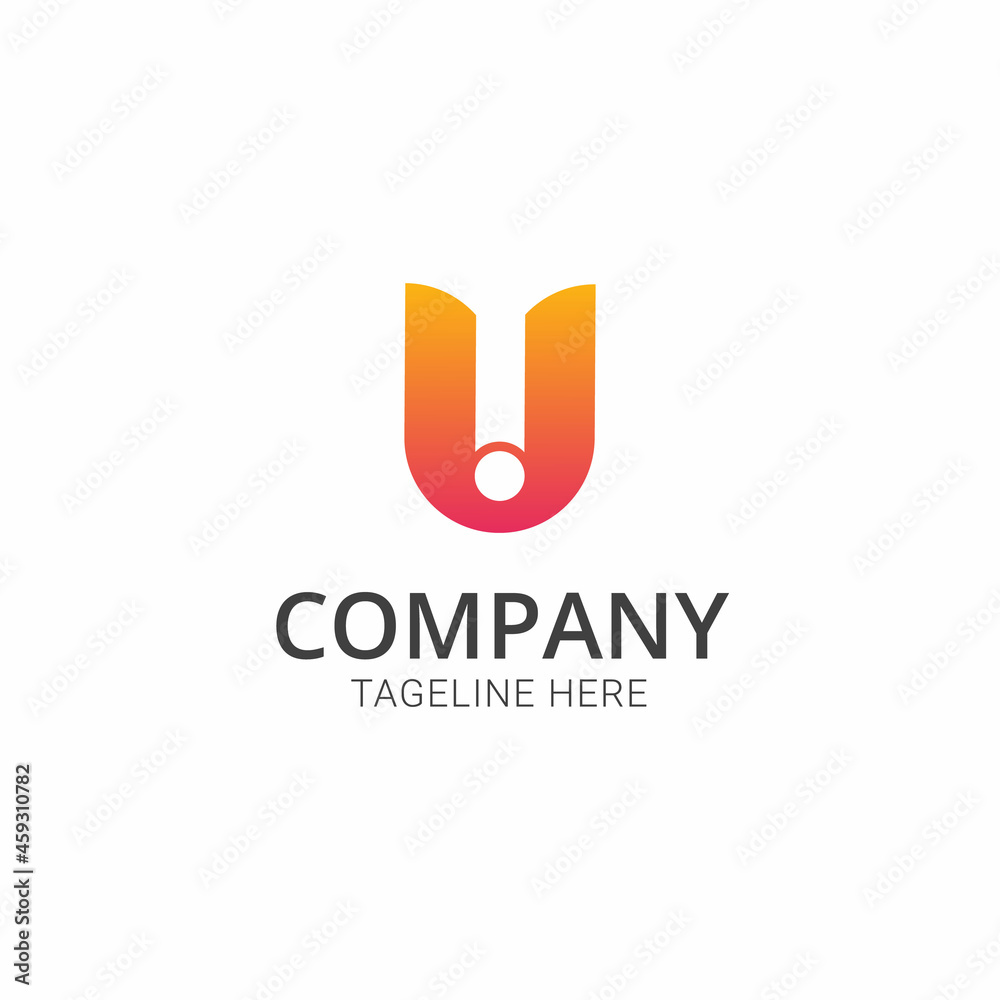 Abstract Modern Latter U+I logo Concept In white background .Latter U+I ...