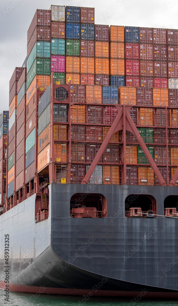 Southampton, England, UK. 2021. Shipping containers stacked on a ...