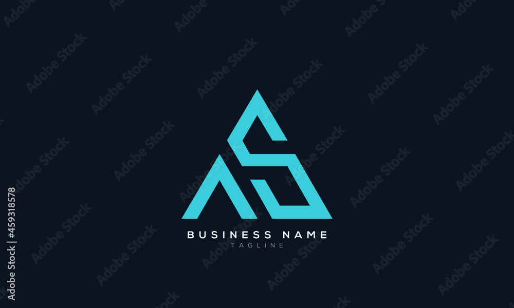 AS initials monogram letter text alphabet logo design Stock Vector ...