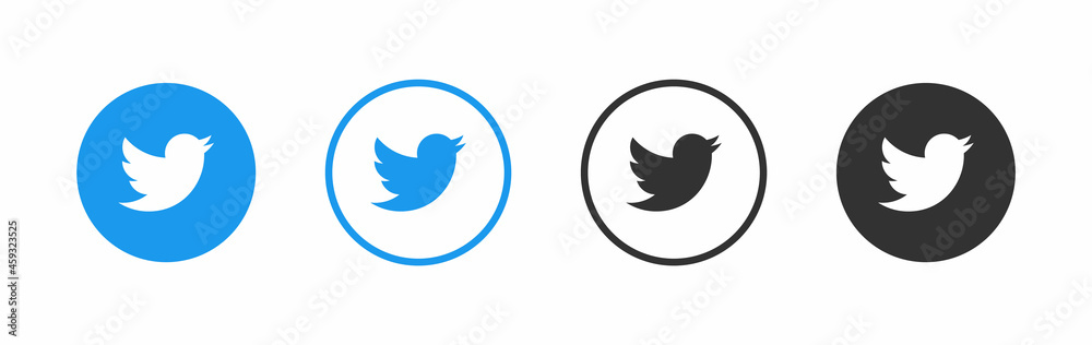 Collection of popular social media twitter logo. Social media icons ...