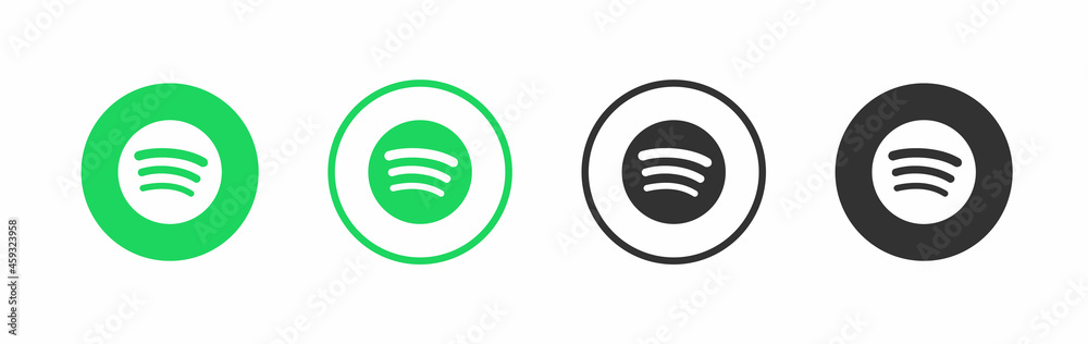 Collection of popular social media Spotify logo. Social media icons ...