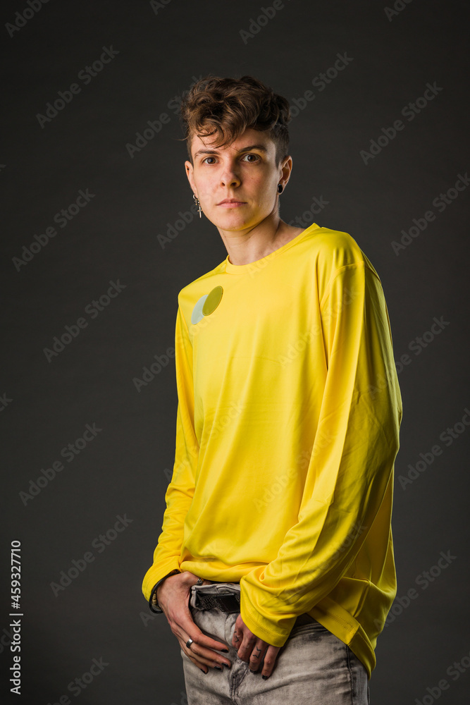non binary transgender Tomboy lesbian androgynous sylish. small breast ...