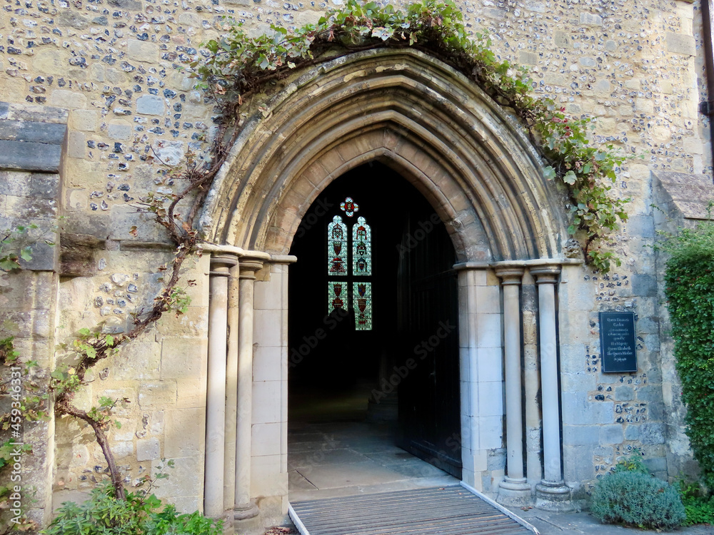 Medieval door to The Great Hall in City of Winchester, England, UK ...
