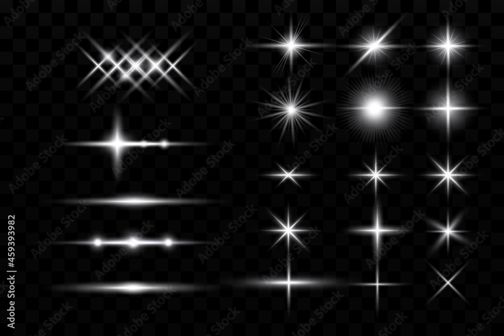 Glow effect. Star on transparent background.Bright sun. Vector ...