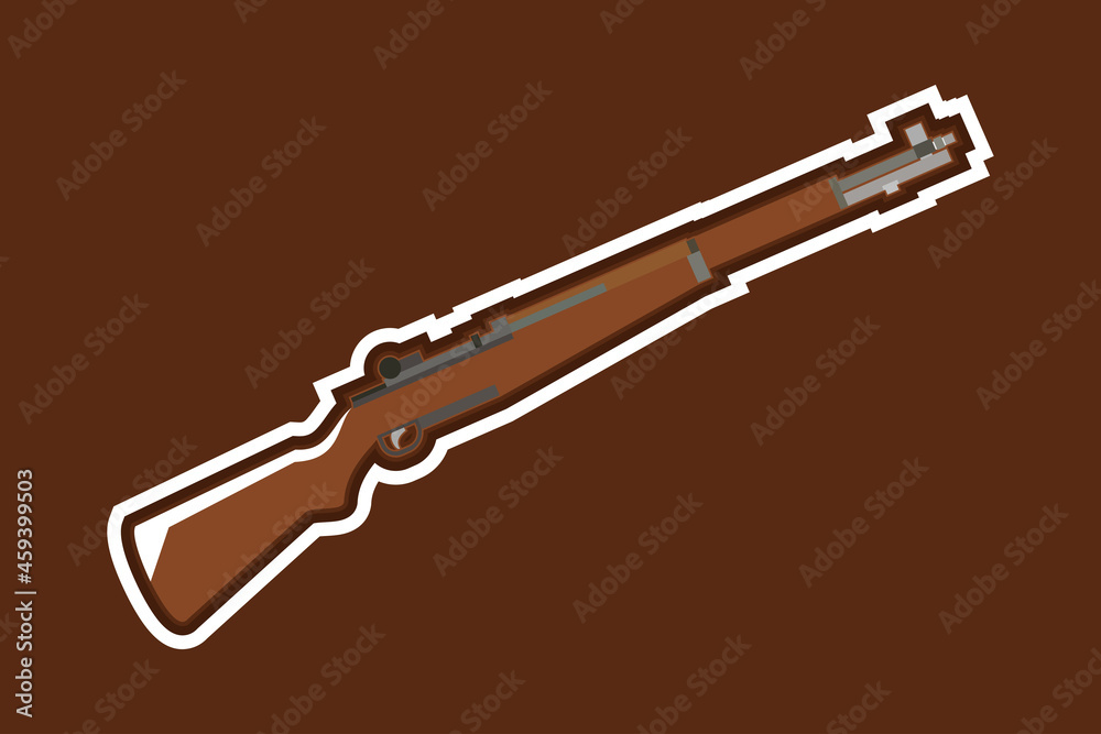 Vetor de World war II American Semi-automatic rifle vector illustration ...